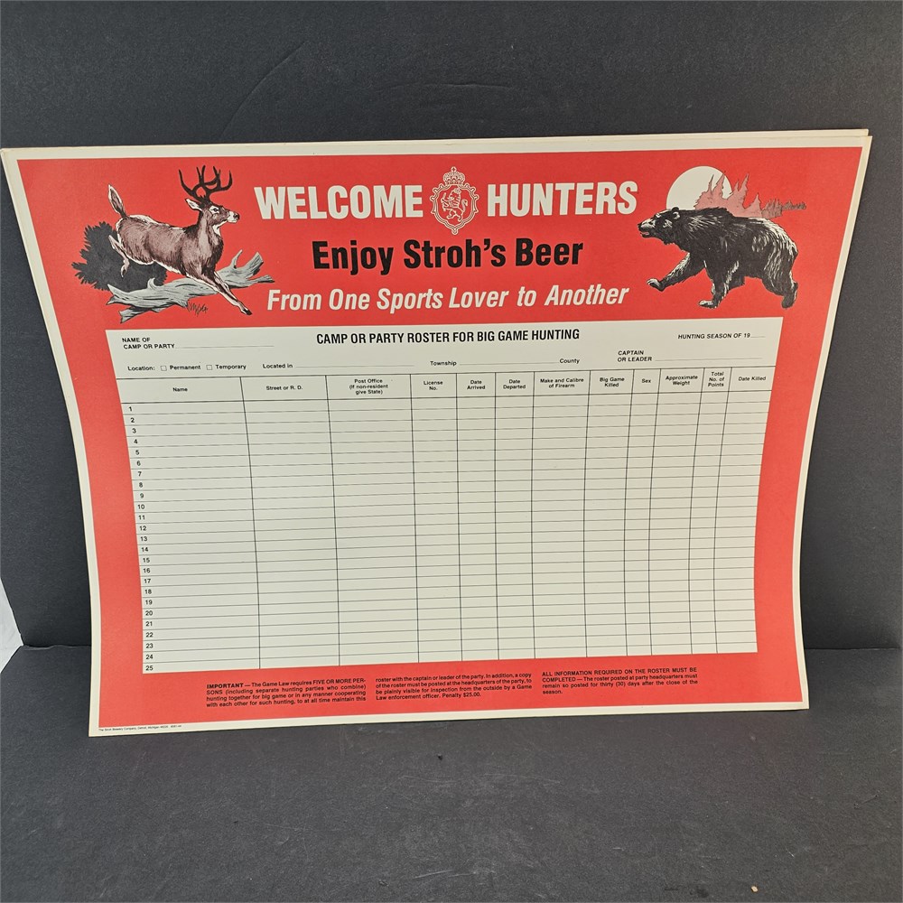 Blazing Auctions - 4 Stroh's Beer Deer & Beer Hunting Competition ...