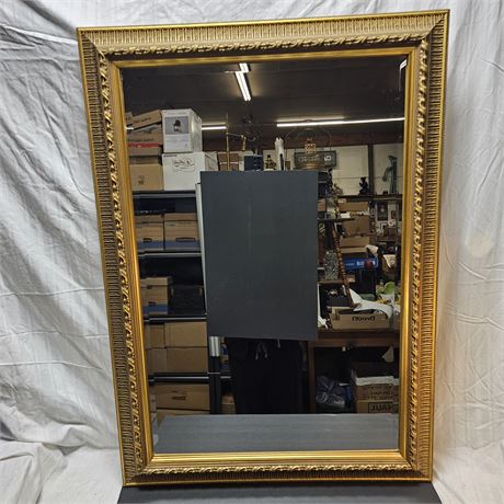 Blazing Auctions - Ornate Gold Tone Beveled Mirror