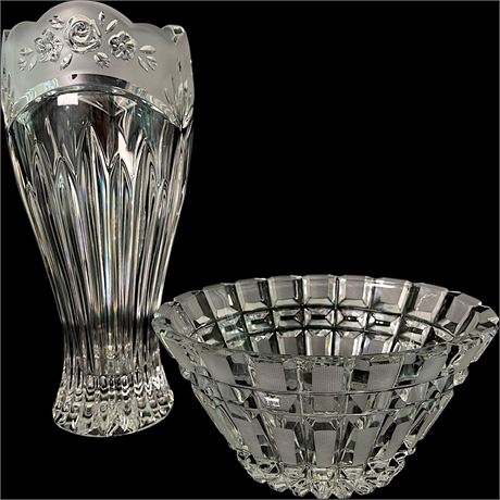 Blazing Auctions - Oneida Crystal Southern Garden Vase with USSR Heavy ...