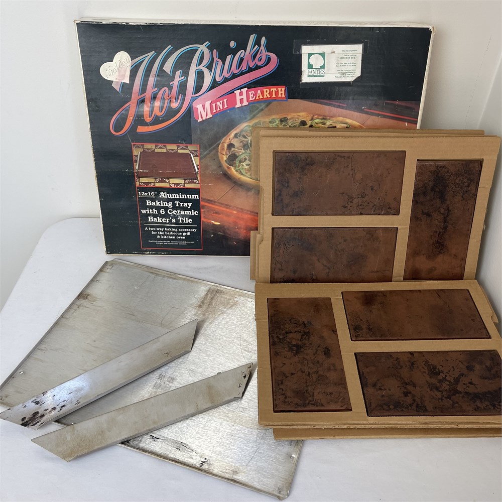 Blazing Auctions - Mini Hearth Hot Bricks 6 Ceramic Baking Tiles and ...