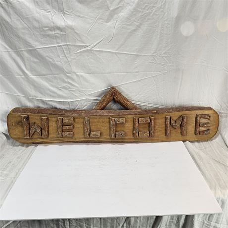 Blazing Auctions - Vintage Live Edge Welcome Sign