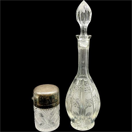 Blazing Auctions - Antique Silver & Cut Crystal Smelling Salts Bottle ...