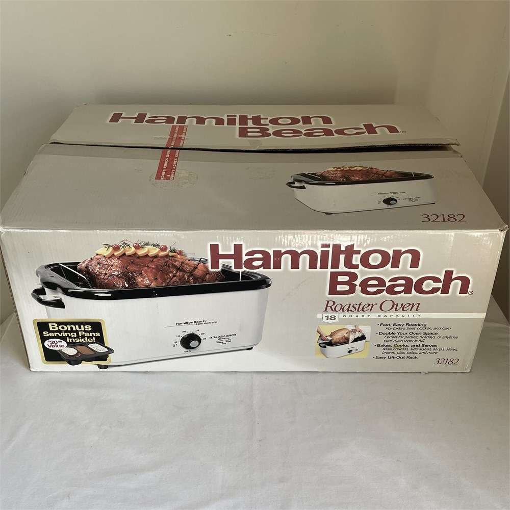 Blazing Auctions - NIB Hamilton Beach 18-Quart Roaster Oven w/ Serving Pans