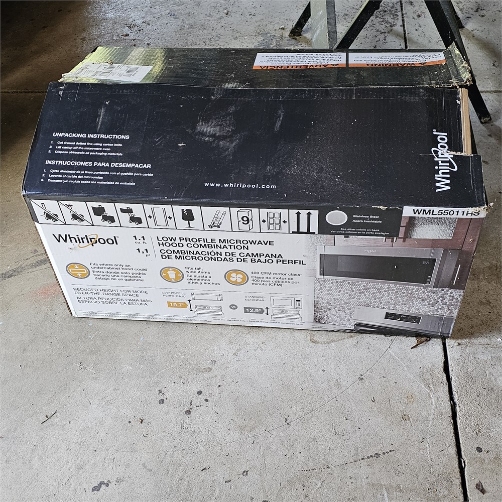 Blazing Auctions - Whirlpool 1.1 cu. ft. Low Profile Microwave Hood ...