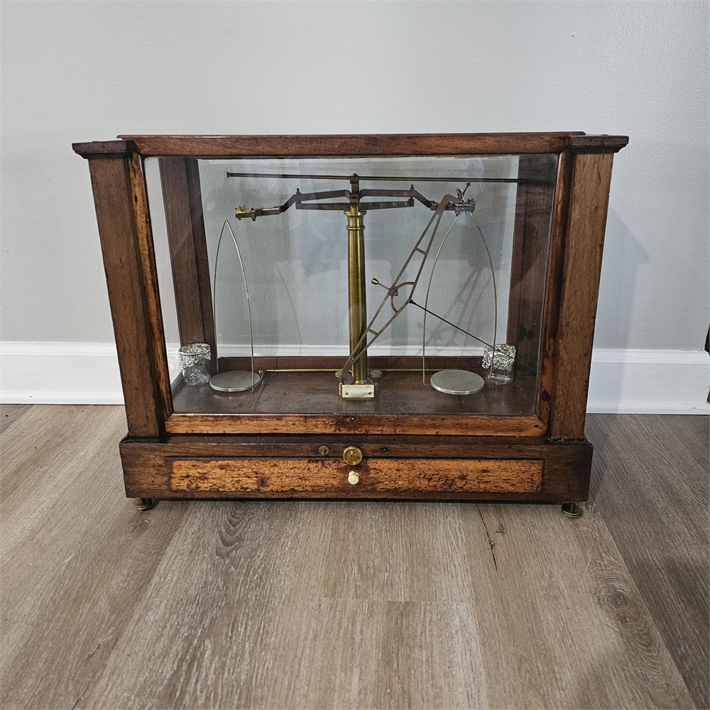 Blazing Auctions - Fisher Apothecary Analytical Balance Scale, Enclosed ...