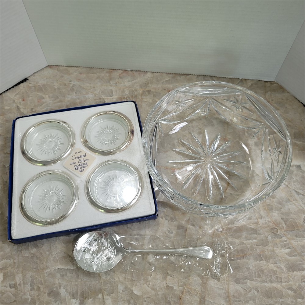 Blazing Auctions - Silver & Crystal Serving Set