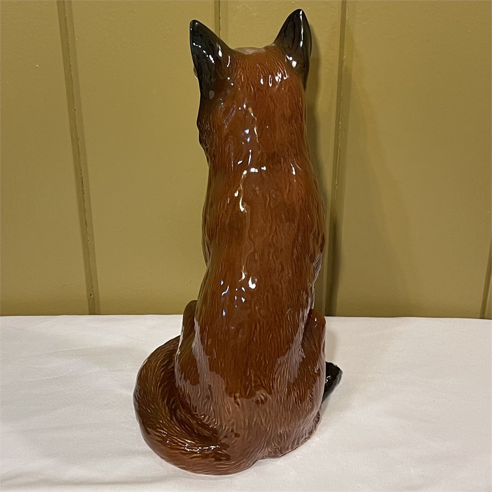 Blazing Auctions - Signed Beswick Fireside Seated Fox Porcelain Statue