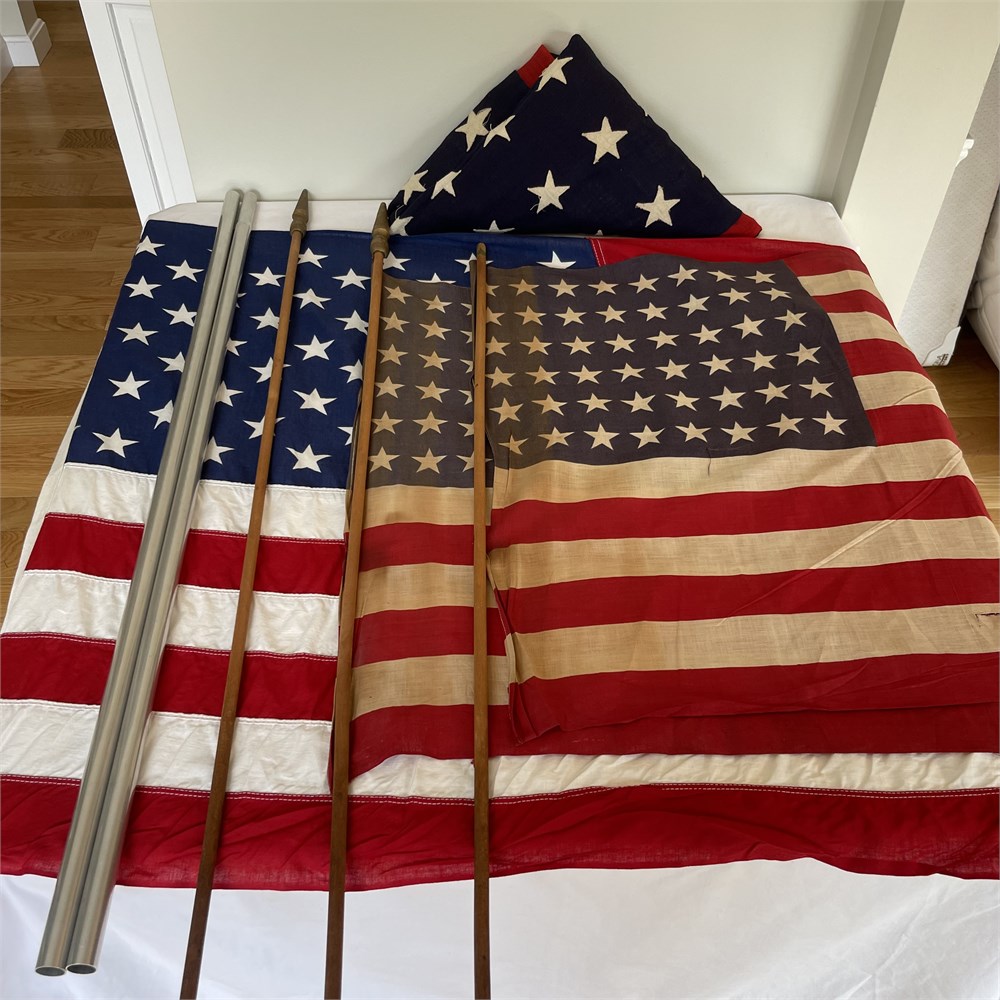 Blazing Auctions - Variety of US American 48 and 50 Star Flags