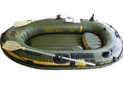 Blazing Auctions - Sevylor HF250 Fish Hunter Inflatable Boat Raft & oars