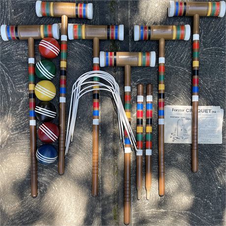 Blazing Auctions - Forster Complete 6-Player Wooden Croquet Set