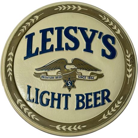 Blazing Auctions - Vtg Leisy's Light Beer Metal Sign by L.A. Goodman ...
